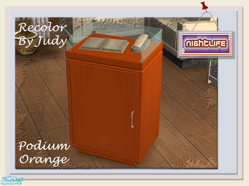 The Sims Resource | Judy Podium Recolor Set -Orange