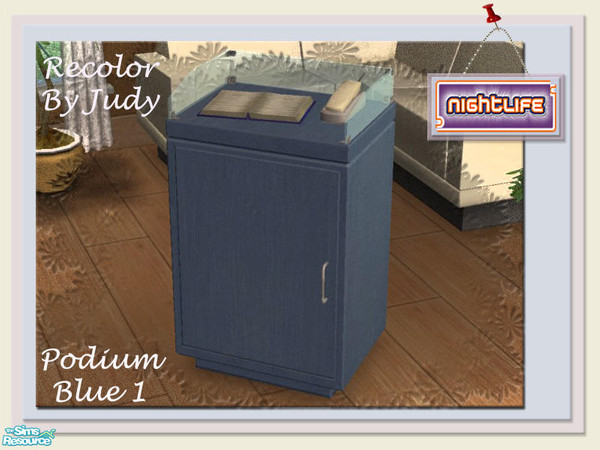 The Sims Resource - Judy Podium Recolor Set - Blue 1