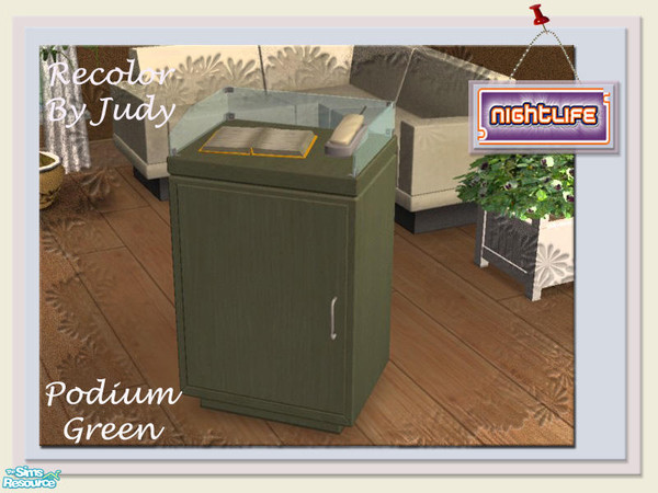 The Sims Resource | Judy Podium Recolor Set - Green