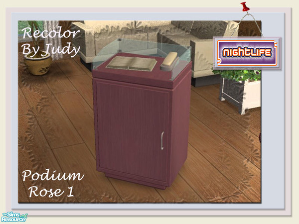 The Sims Resource - Judy Podium Recolor Set - Rose 1