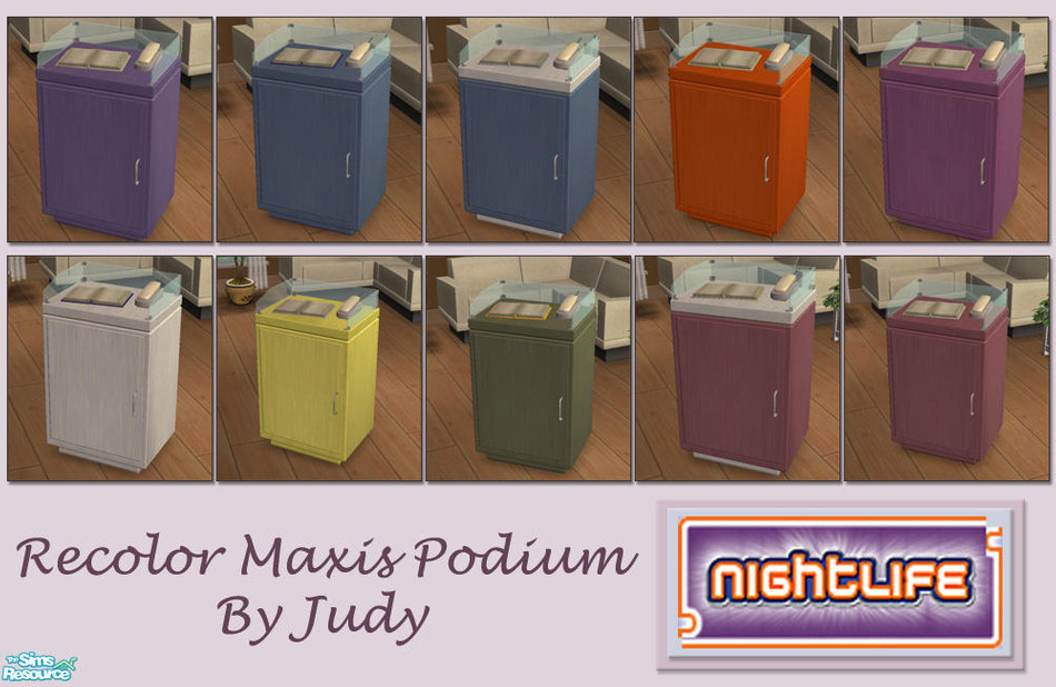 The Sims Resource - Judy Podium Recolor Set
