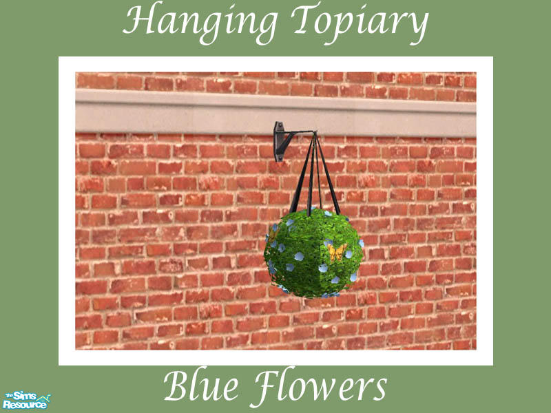 The Sims Resource - Hanging Topiary - Blue Flowers
