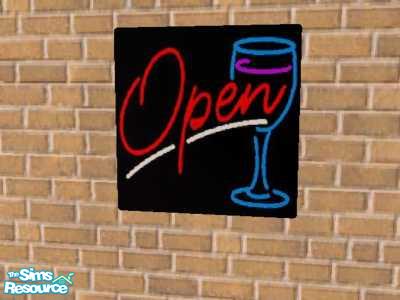 The Sims Resource | Neon Open Sign