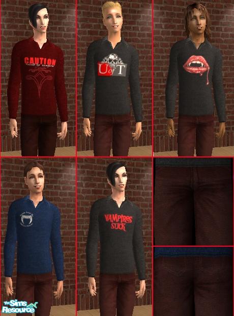 The Sims Resource | Vampire Themed Outfits For Men