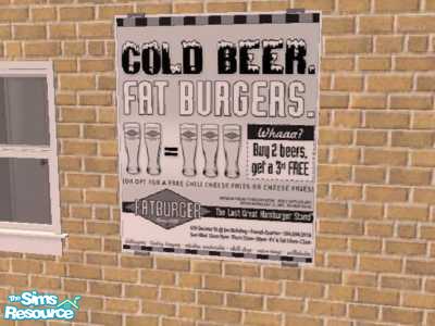 The Sims Resource | Cold Beer Fat Burgers