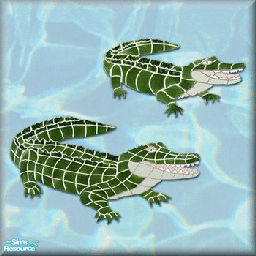 The Sims Resource - Mosaic Sealife Floor Tile Collection - Alligators