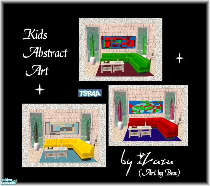 The Sims Resource - Kids Abstract Art Set