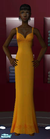 The Sims Resource - Yellow Teen Dress