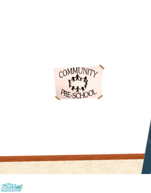 The Sims Resource | Sim Community Preschool - Preschool Sign