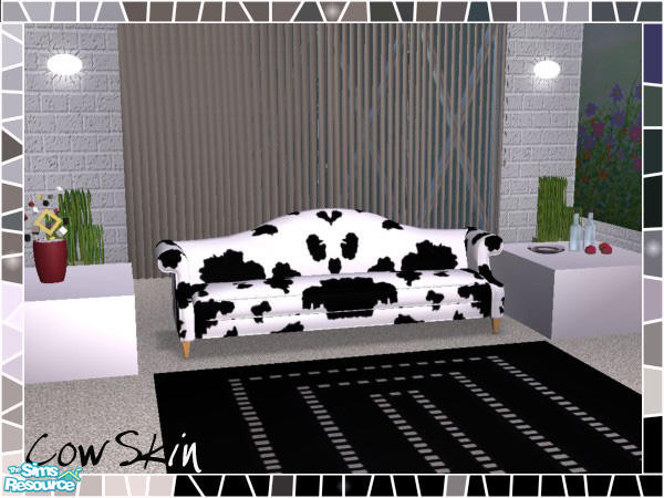 The Sims Resource - Cow Skin Sofa