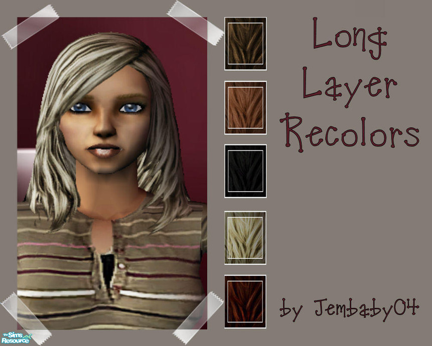 The Sims Resource | Long Layers Hair Recolors