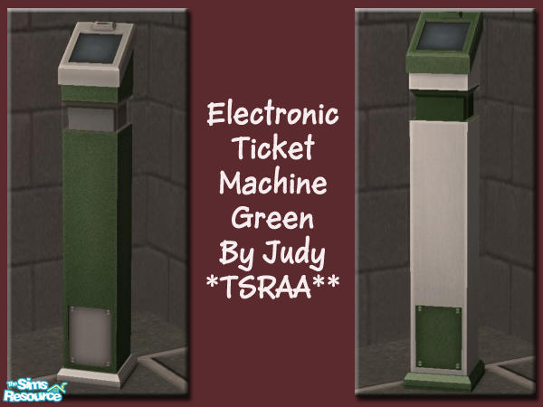 The Sims Resource - Judy_Electronic Ticket Machine Green
