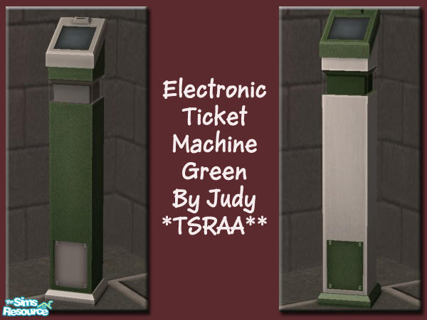 The Sims Resource - Judy_Electronic Ticket Machine Green