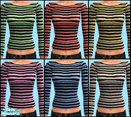 The Sims Resource - FT Striped Shirts