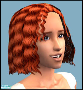 The Sims Resource - Shorter Curly Hair - Red