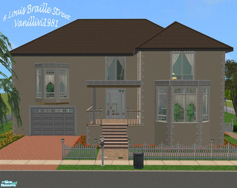 The Sims Resource - 6 Louis Braille Street (split-level)