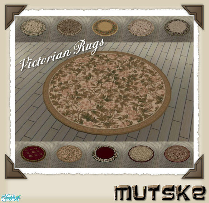 The Sims Resource - Victorian Round Rug Set