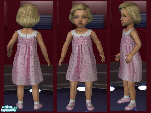 The Sims Resource - Pink Smock Dress