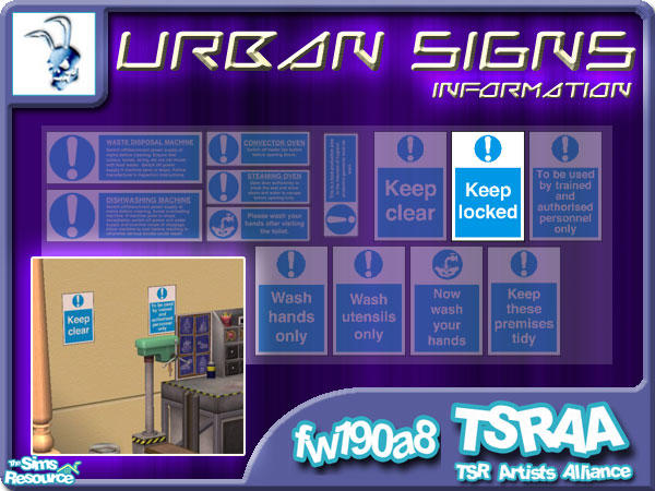 The Sims Resource - Urban Signs (Information) - Keep Locked