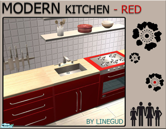 The Sims Resource | Kitchen red recolor - Counter sink
