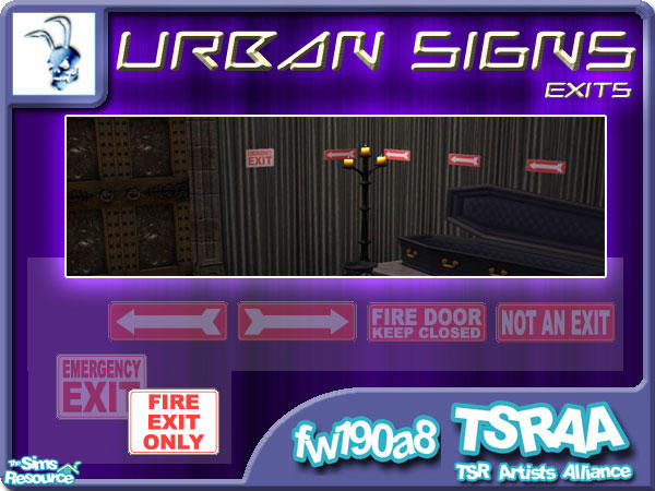 The Sims Resource | Urban Signs (Exits) - Fire Exit Only