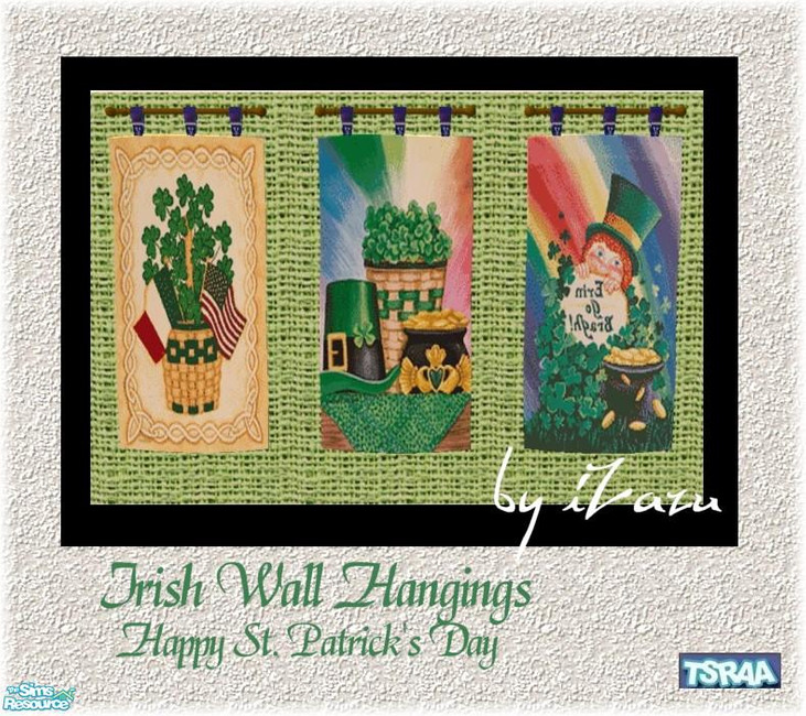The Sims Resource - Irish Wall Hanging Set