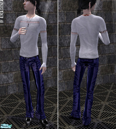The Sims Resource | Cyber Goth Outfit for Adult Males - Hooks and Eyes