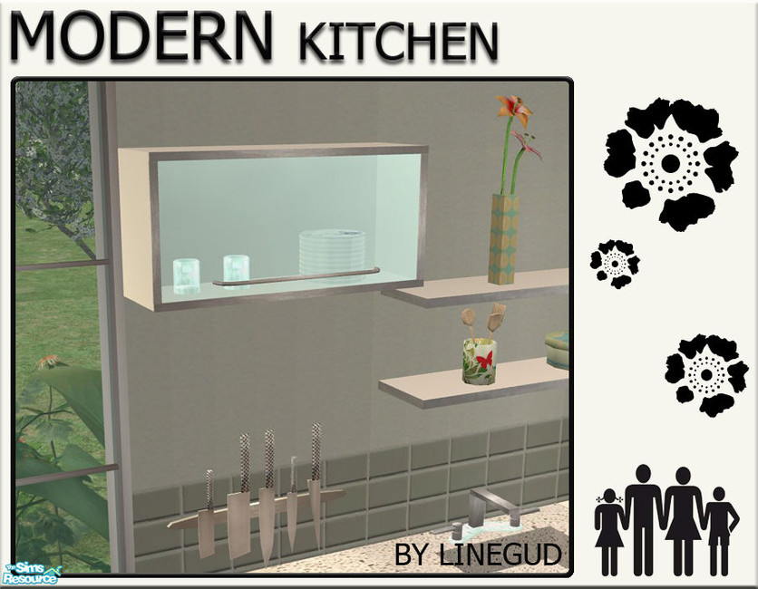 The Sims Resource - Modern Kitchen - Cabinet - MESH