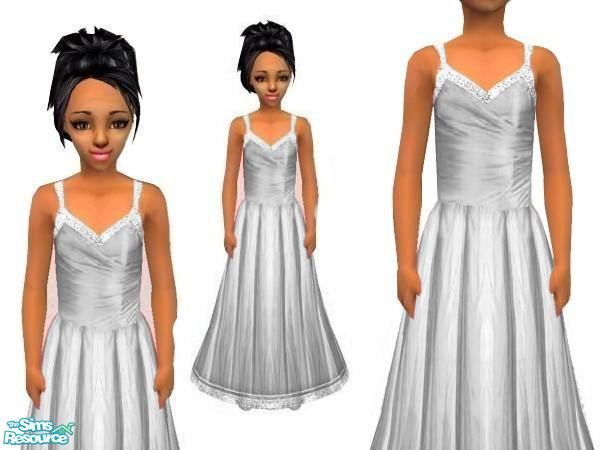 The Sims Resource | silver child shiny formal dress