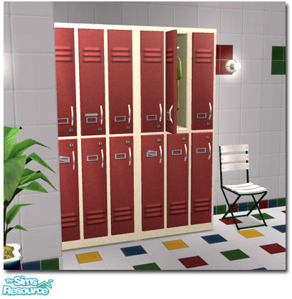 The Sims Resource | Changing Room Lockers - Recolor