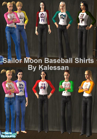 The Sims Resource | Sailor Moon Baseball Shirts