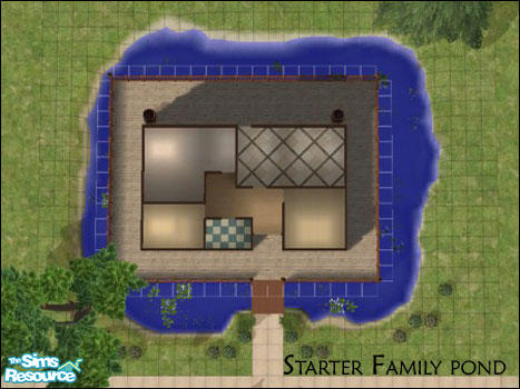 The Sims Resource | Starter family with pond