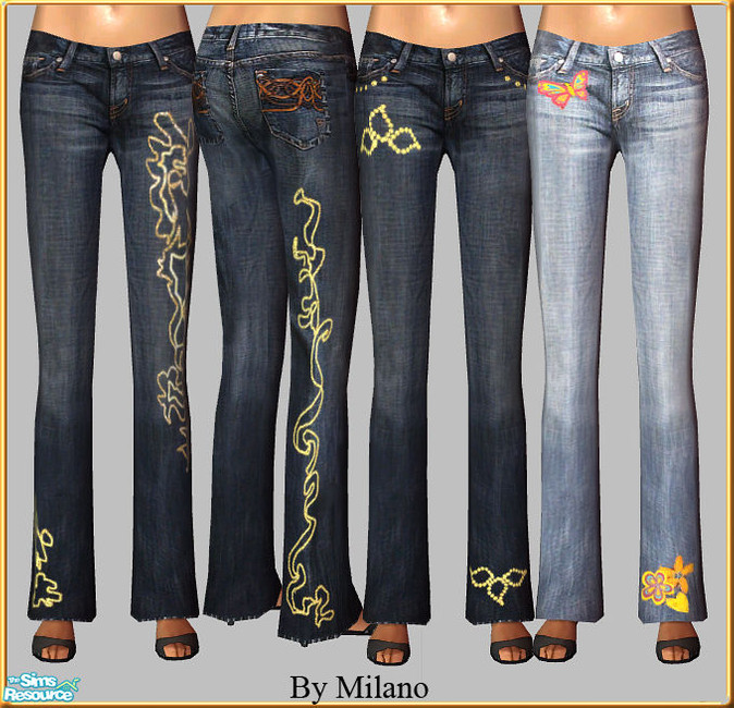 The Sims Resource - Jeans with glitter patterns