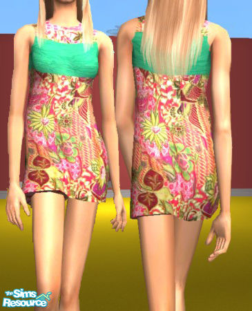 The Sims Resource | Mini Dress Sunny Girl Pattern