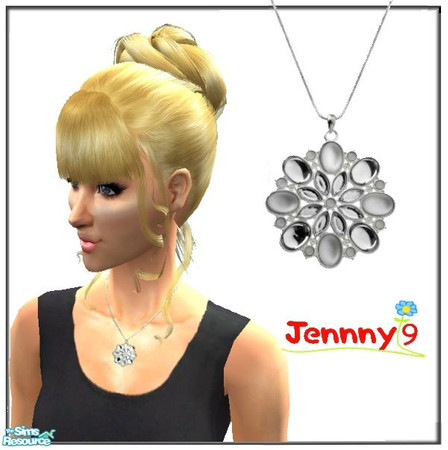 The Sims Resource | Necklace Set 1 - Silver Flower