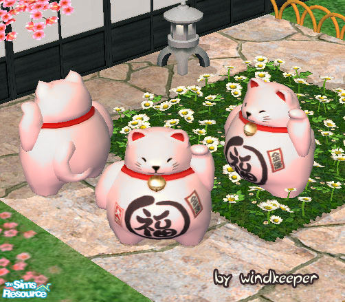 The Sims Resource | Japanese lucky cat - pink