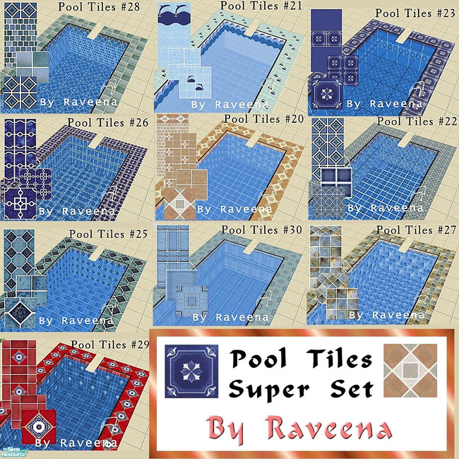 The Sims Resource - Pool Tiles Super Set