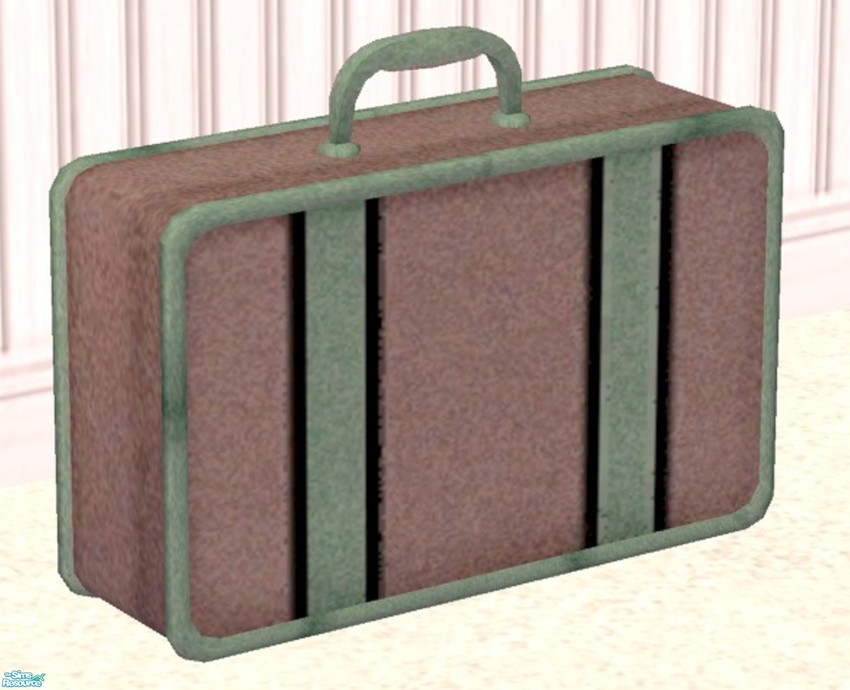 The Sims Resource | Suitcases - Mauve and Green Recolor