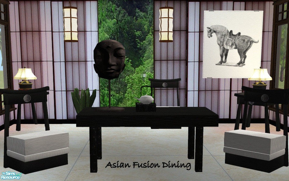 The Sims Resource - Asian Fusion Dining - Monochrome
