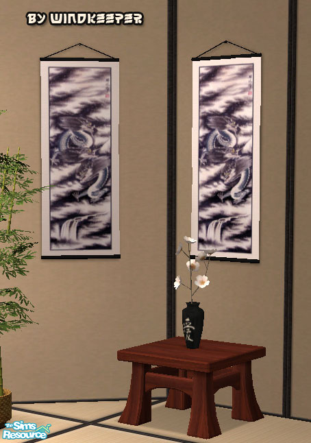 The Sims Resource | Wall scroll - dragon