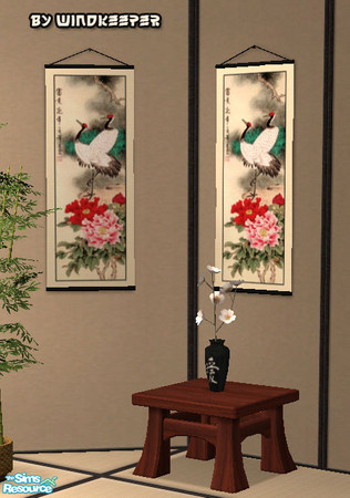 The Sims Resource - Wall scroll - cranes