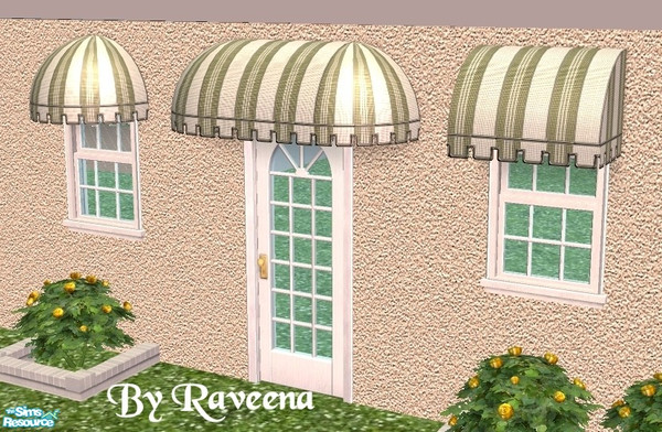 The Sims Resource | Moss Green Stripe Awning