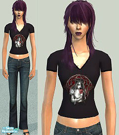The Sims Resource - Goth Girl Top