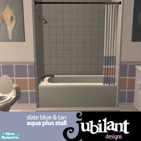 The Sims Resource - Slate Blue & Tan Aqua Plus Stall