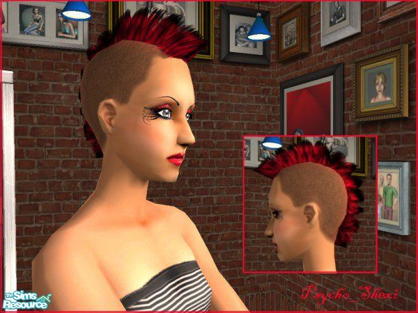 The Sims Resource | Red Mohawk