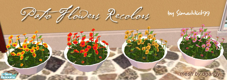 The Sims Resource | Patio Flowers - Recolors