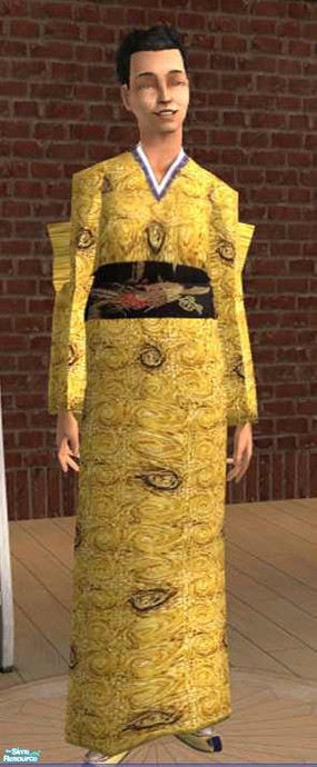 The Sims Resource | Golden Emperor Kimono for Men