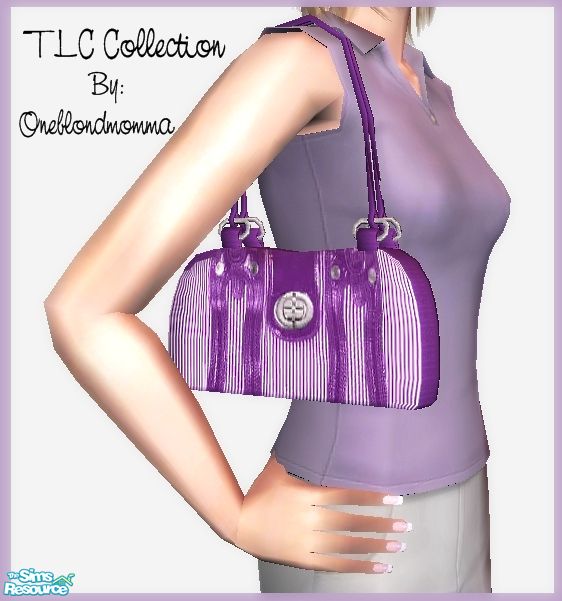 The Sims Resource - TLC Collection-Striped Purse-Purple