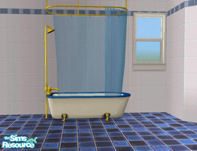 The Sims Resource - Blue Transparent Shower Curtain