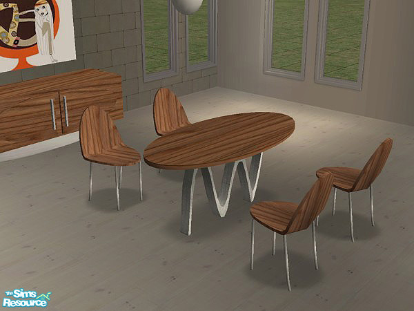 The Sims Resource | Oval overall... Wood recolor - table